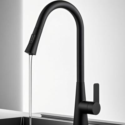 China Deck Mounted Single Hole Kitchen Tap Single Hand Pull Down Kitchen Sink Faucet for sale