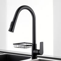 China Matte Black Pull Out Kitchen Faucet Stylish Design with Integrated Caddy for Added Convenience for sale