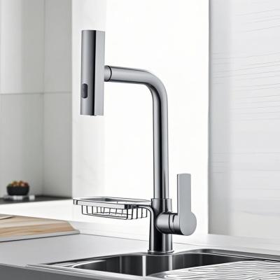 China Curved Appearance Durable Brass Kitchen Tap Flexible Function Made Commercial Kitchen Faucet for sale