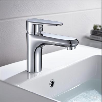 China Single Bathroom Brass Basin Faucet Single Handle Single Hole Installation for sale