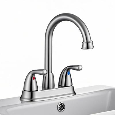 China Modern Hotel Stainless Steel Polished Nickel Faucet 3 Hole Mounted for sale