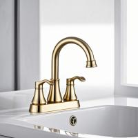 China Gold Stainless Steel Polished Nickel Faucet 3 Hole Mounted Hot And Cold for sale