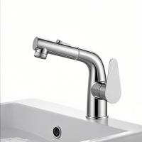 China Stainless Steel Single Handle Basin Faucet Pull Out Taps Polished for sale