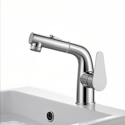 China Stainless Steel Single Handle Basin Faucet Pull Out Taps Polished for sale