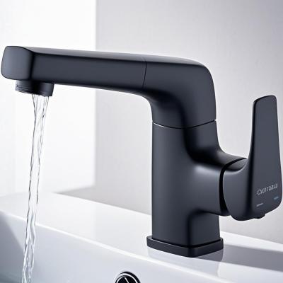 China Brass Yahei Bathroom Textured Single Handle Basin Faucet Exquisite Stretch for sale