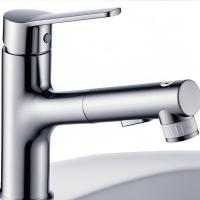 China Bathroom Tree Fork Pull Single Handle Basin Faucet With Mouthwash 1.5M Pull Hose for sale
