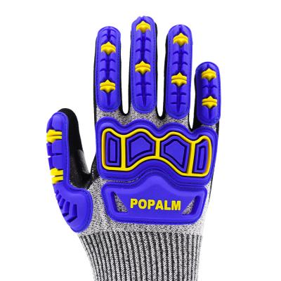 China Breathable Oil Field Impact Gloves Non Slip Sandy Nitrile Palm Coated 13 Gauge for sale