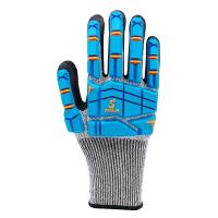 China Blue TPR Anti-Collision Abrasion-Resistant Safety Gloves Touch-Screen Cut-Resistant 13 Gauge for sale