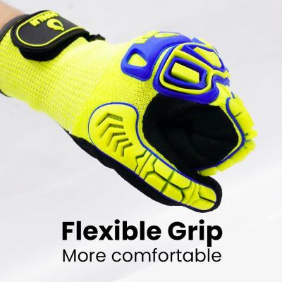China Breathable TPR Impact Resistant Safety Gloves 13 Gauge CE EN388 4X43CP for sale