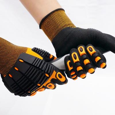 China Breathable Shock Absorbing Safety Gloves With Cuff Labels Customized Logo for sale