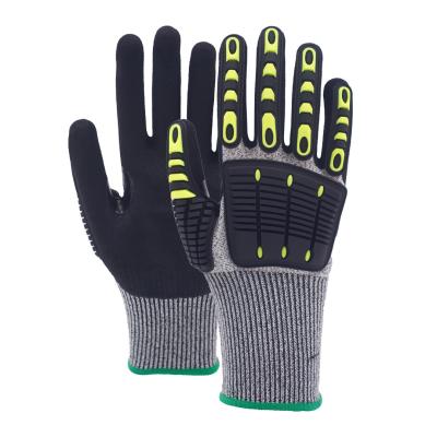 China OEM Class C Nitrile Matte Finished Labor Protection Gloves 13 Gauge with Anti Collision Strips for sale
