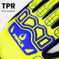 China Level C Anti Cut Impact Knuckle Protection Gloves 13 Gauge HPPE TPR Wear Resistant for sale