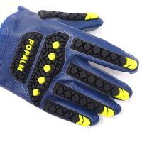 China Chemical Resistant TPR Work Gloves Blue Nitrile Coating Impact Protection 7-11 for sale