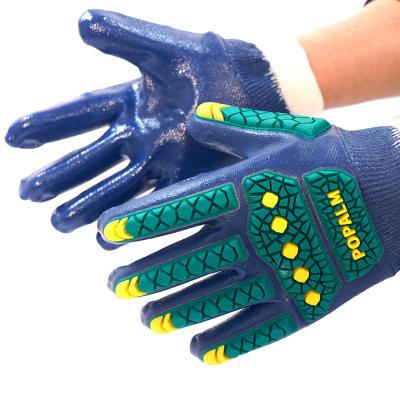 China Interlock Cotton Liner TPR Work Gloves High Strength Full Nitrile Coating OEM Design for sale