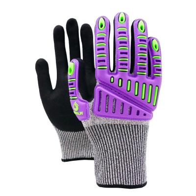 China 13 Gauge TPR Impact Resistant Sandy Nitrile Gloves EN388 4X43C Custom Logo for sale