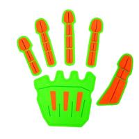 China Custom LOGO TPR Glove Patch Heat Press Sew On Embossed Rubber PVC Patch for sale