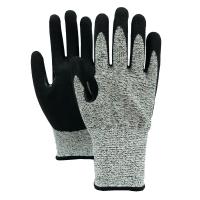 China 13 Gauge Cut Resistant Gloves Sandy Nitrile Coated Anti Slip Work Gloves for Construction EN388 4X43C for sale