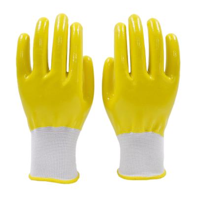 China 15 Gauge 70g Nitrile Work Gloves Oil Resistant Waterproof Polyester Protective Gloves for sale