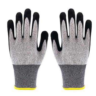 China Seamless Knitted Anti Cut Work Gloves Nitrile Coated Gloves For Construction Work for sale