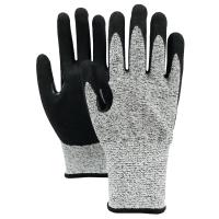 China 4X43C C Level Nitrile Sandblasted Work Safety Glove 13 Gauge Wear Resistant Cut Protection for sale