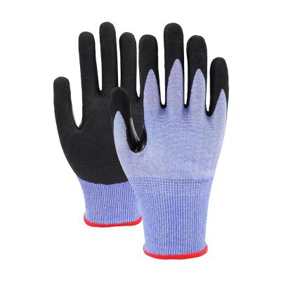 China 18 Gauge A7 Cut Resistant Gloves Nitrile Coating HPPE Tungsten Safety Work Gloves for sale