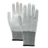 China Custom Logo PU Safety Gloves Cut Protection 13 Gauge Industrial Work Gloves Anti Slip for sale