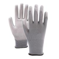 China 13 Gauge Polyester PU Cut Resistant Safety Gloves CE Certified Anti Slip Work Gloves for sale