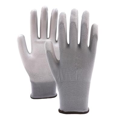 China 13 Gauge Polyester PU Cut Resistant Safety Gloves CE Certified Anti Slip Work Gloves for sale