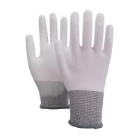 China 15 Gauge Cooling Work Gloves PU Coated Ice Silk Nylon Spandex Summer Grip Gloves Size 10 for sale