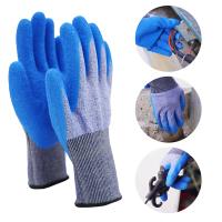 China ANSI A4 Cut Resistant Latex Work Gloves 18 Gauge HPPE Steel Wire for Construction for sale