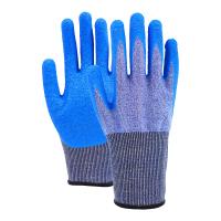 China 18 Gauge A4 Cut Resistant Blue Latex Safety Gloves Heavy Duty Grip for Construction for sale