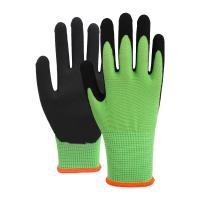 China Recycled 13 Gauge Eco Friendly Work Gloves with Crinkle Latex Coating High Dexterity Safety Gloves for sale