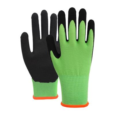 China Recycled 13 Gauge Eco Friendly Work Gloves with Crinkle Latex Coating High Dexterity Safety Gloves for sale