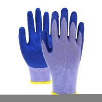 China 13 Gauge Crinkle Latex Work Gloves Anti Slip Abrasion Resistant Superior Grip for sale
