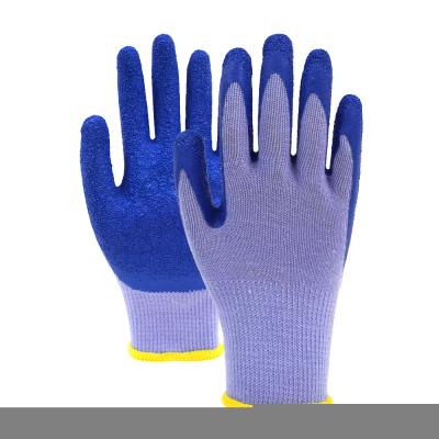 China 13 Gauge Crinkle Latex Work Gloves Anti Slip Abrasion Resistant Superior Grip for sale