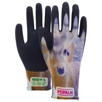 China 15 Gauge Ladies Gardening Gloves Animal Print Latex Palm Coating Custom Designs for sale