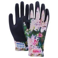 China POPALM GripGuard 15 Gauge Polyester Garden Gloves with Custom Digital Printing Latex Coated for sale