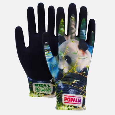 China OEM Puncture Resistant Garden Safety Gloves 15 Gauge Sandy Latex Coating for sale