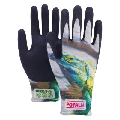 China POPALM 15 Gauge Garden Gloves with Sandy Latex Grip for Home Gardening for sale