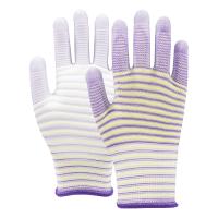 China Custom Logo Zebra Pattern PU Palm Gloves 13 Gauge Abrasion Resistant Size 10 for sale