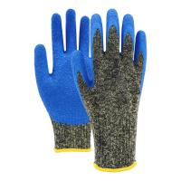 China Crinkle Latex Coated Fire Resistant Work Gloves 10 Gauge Aramid Knit Safety Gloves S-XXL for sale