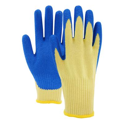China 10 Gauge A2 Crinkle Latex Coated Aramid Fire Resistant Knit Safety Gloves for sale