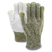 China Anti Stabbing Fire Resistant Work Gloves 7 Gauge Aramid Fiber Elastic Cuff Cut Protection for sale