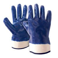 China Blue Nitrile Coating Chemical Proof Gloves Size 7-11 Abrasion Resistant Industrial Protection for sale
