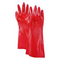 China Oil Resistant Safety Working Gloves Chemical Resistant PVC 35cm Length Size 10 for sale
