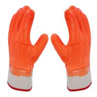 China High Visibility PVC Safety Gloves 10 Size Textured Grip Chemical Resistant Winter Gloves for sale