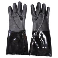 China Custom PVC Chemical Safety Gloves 40cm Length Cotton Lined Work Gloves for sale