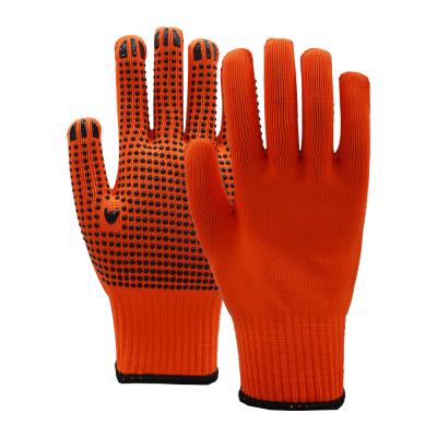China OEM 10 Gauge Polyester PVC Dotted Gloves Light Duty Industrial Work Anti-Slip for sale