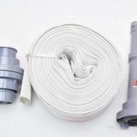 China PU Fire Fighting Hose Blue White Red Yellow Polyester Filament Yarn Canvas Hose for sale
