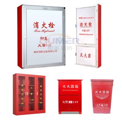 China Stainless Steel Fire Extinguisher Cabinet with Fiberglass Firebox 19mm Hose Reel for sale